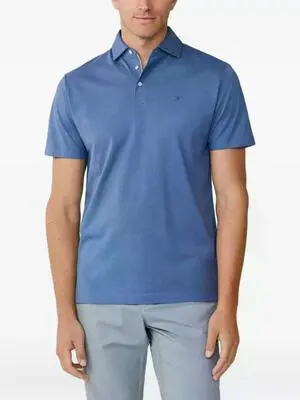 HACKETT LONDON Embroidered Buttoned Polo Shirt - Blue
