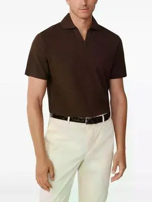 HACKETT LONDON V-neck Polo Shirt - Brown