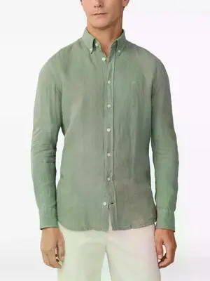 HACKETT LONDON Brompton Button-down Linen Shirt - Green