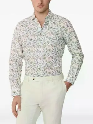 HACKETT LONDON Fauna-print Tailored-fit Shirt - Green