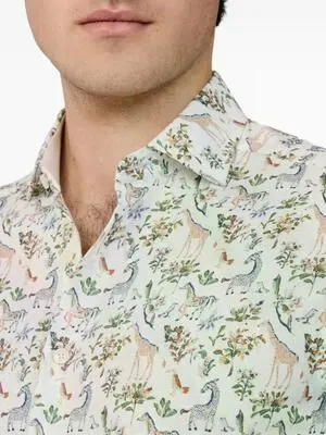 HACKETT LONDON Fauna-print Tailored-fit Shirt