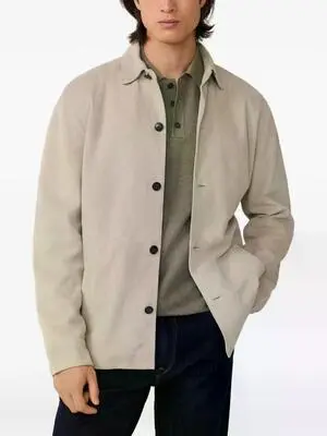 HACKETT LONDON Suede Overshirt - Neutrals