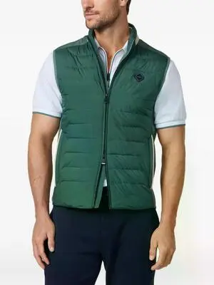 HACKETT LONDON Baffled-stitch Suede-detail Gilet