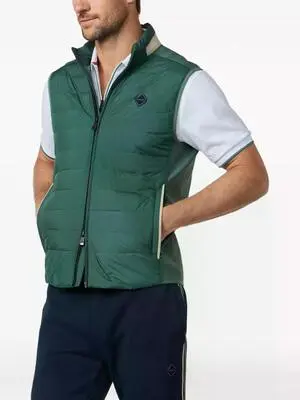 HACKETT LONDON Baffled-stitch Suede-detail Gilet
