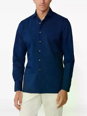 HACKETT LONDON Kent Cutaway-collar French-placket Shirt - Blue