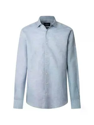 HACKETT LONDON Kent Collar French Placket Shirt - Blue