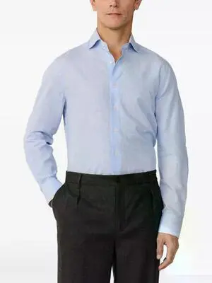 HACKETT LONDON Striped Knightsbridge Collar Shirt - Blue