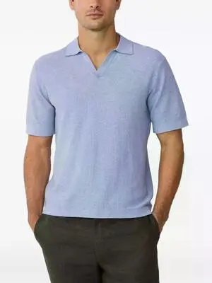 HACKETT LONDON Riviera Textured-knit Polo Shirt - Blue