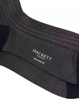 HACKETT LONDON Ribbed-knit Mercerised-cotton Socks