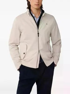 HACKETT LONDON Logo-embroidered Harrington Jacket - Neutrals