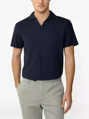 HACKETT LONDON Honeycomb-texture Jonny-collar Polo Shirt - Blue
