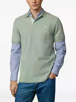 HACKETT LONDON Heritage H Stripe-trim Polo Shirt - Green