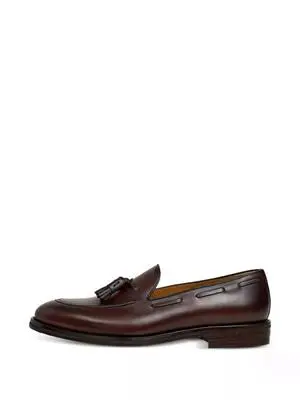 HACKETT LONDON Mayfair Crust Tassel Leather Loafers - Brown