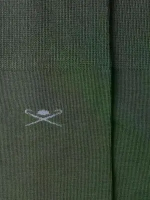 HACKETT LONDON Colour-block Jacquard-logo Socks - Green