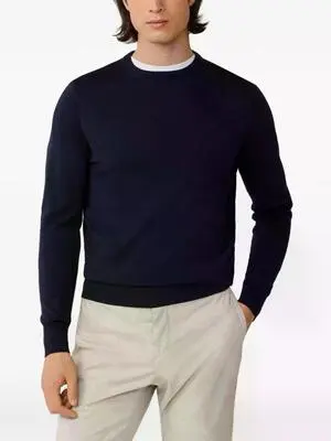 HACKETT LONDON Embroidered Crew-neck Sweater - Blue