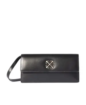 Off-White Jitney 1.0 Logo Plaque Small Shoulder Bag - Black