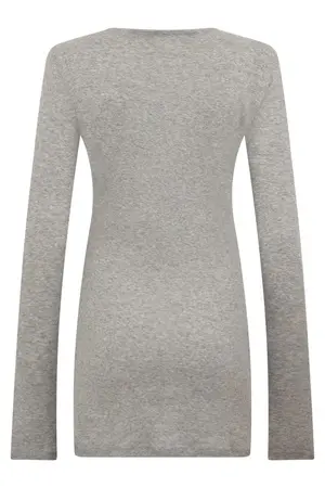Miu Miu Ribbed Knit Jersey Dress With Logo Patch
