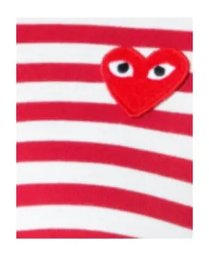 Play Comme Des Garcon Striped Long Sleeve T-shirt With Heart Motif