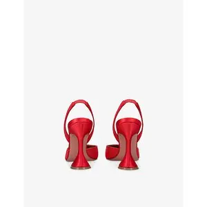 Amina Muaddi Holli 95 Slingback Satin Pumps