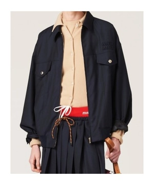 Miu Miu Batavia Blouson Jacket - Navy Blue
