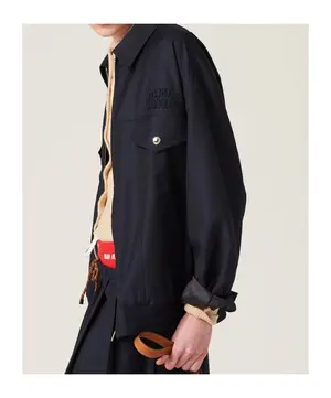 Miu Miu Batavia Blouson Jacket - Navy Blue