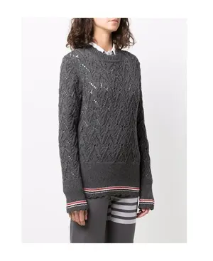 Thom Browne Pointelle-knit Merino Wool Jumper