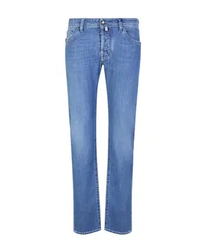 Jacob Cohen Logo-patch Straight-leg Jeans - Blue