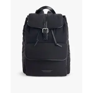 Bottega Veneta Nylon Intrecciato Backpack - Black-silver
