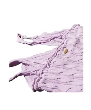 Gucci Braided Cotton Blend Top With Lace Trim
