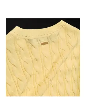 Gucci Braided Cotton Blend Top With Frill Trim And Lace Detail - Light Yellow