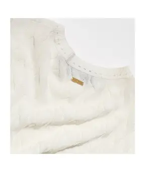 Gucci Braided Cotton Blend Knit Dress With Frill Trim