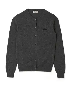 Miu Miu Cashmere Knit Cardigan - Limestone Ash