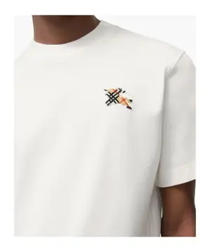 Burberry Knight Checked Crewneck T-shirt - Chalk White