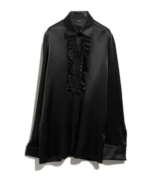 Gucci Silk Satin Shirt With Rouches