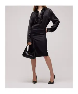Gucci Silk Satin Shirt With Rouches