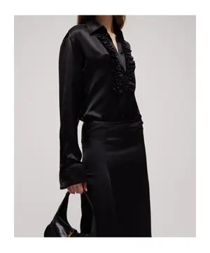 Gucci Silk Satin Shirt With Rouches