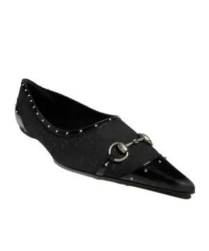 Gucci Point-toe Studded Loafers - Black