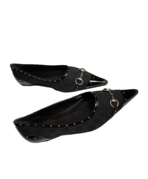 Gucci Point-toe Studded Loafers - Black