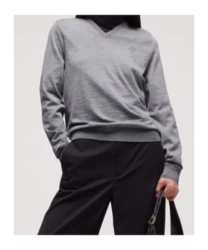 Gucci V-neck Knitted Sweater With Embroidered Crest
