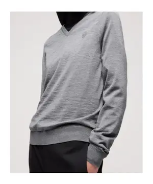 Gucci V-neck Knitted Sweater With Embroidered Crest