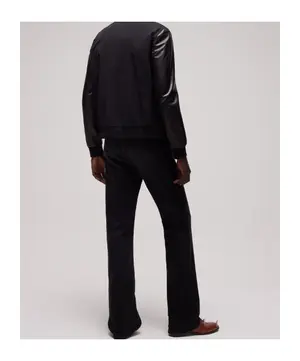 Gucci Bomber Jacket With Leather Sleeves - Black