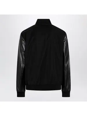 Gucci Bomber Jacket With Leather Sleeves