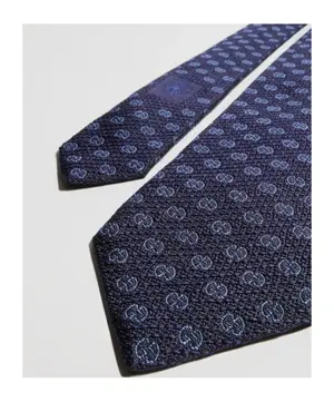 Gucci Gg Silk Jacquard Neck Tie - Blue