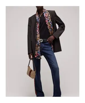 Gucci Double G Cotton Silk Jacquard Stole - Multicolor