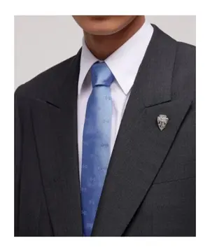 Gucci Horsebit Silk Jacquard Tie - Light Blue