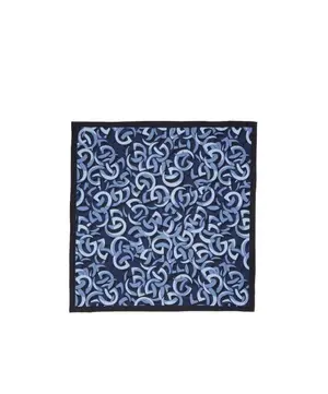 Gucci Printed Silk Pocket Square - Blue