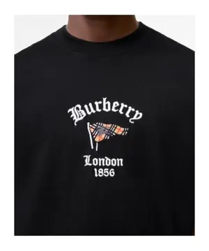 Burberry Check Flag Crewneck T-shirt - Black