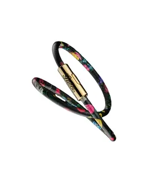 Gucci Leather Double Bracelet With Script Detail