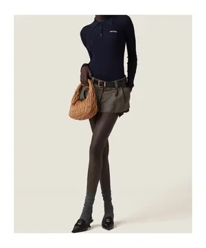 Miu Miu Cashmere And Silk Knit Polo Shirt