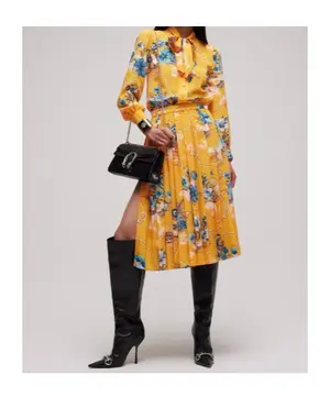 Gucci Floral Print Silk Chemisier Dress